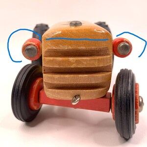 Gecevo Toy Wood Tractor Handcrafted German Pull Toy Hand Painted Circa ...
