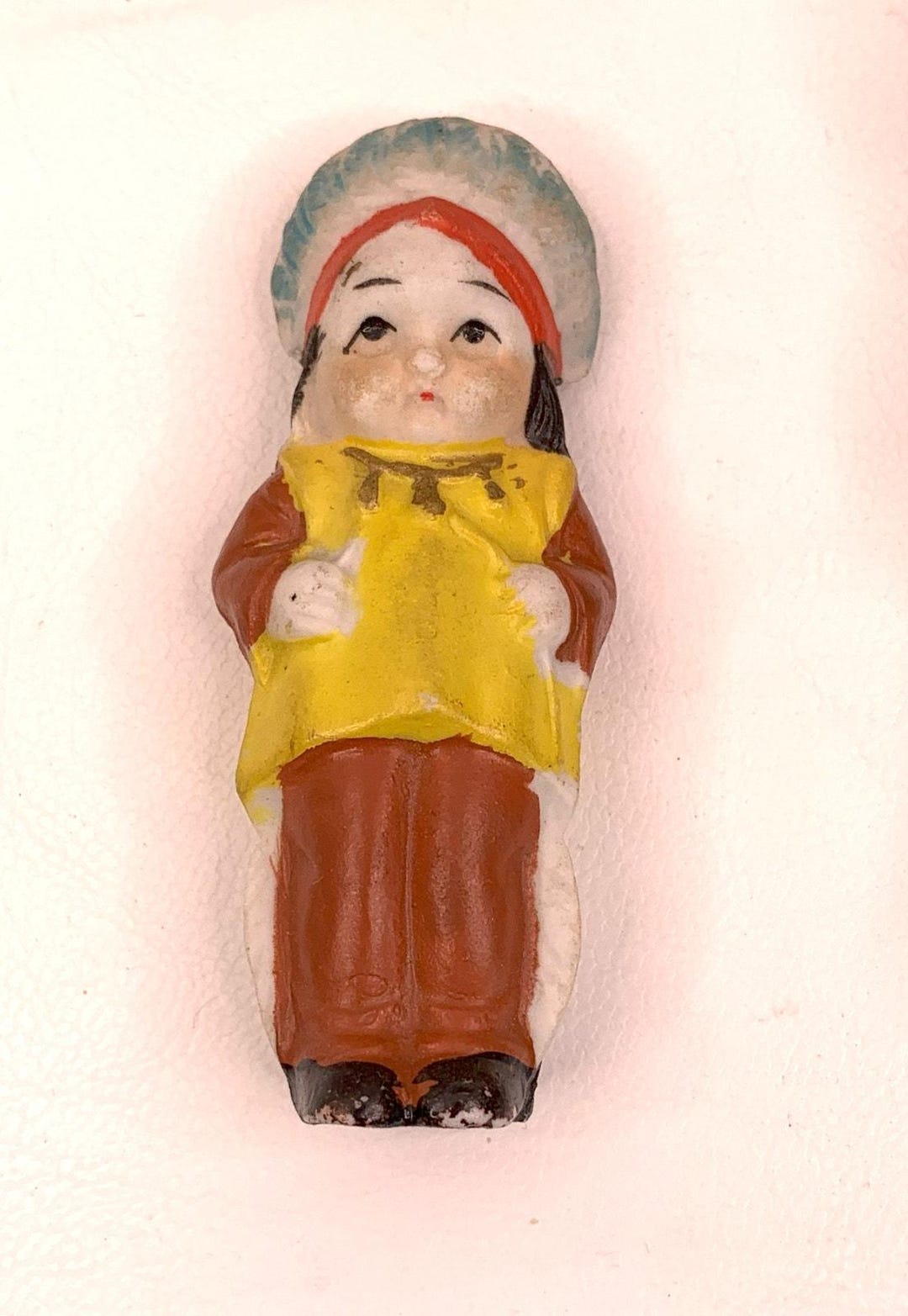 Vintage Penny Doll Frozen Charlotte Bisque Native Indian Chief Boy ...