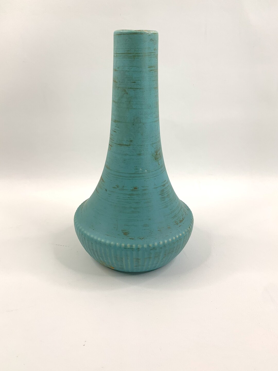 Mccoy Art Pottery Vase Aqua Ribbed Vase Matte 8.5" Farmhouse Home Decor ...