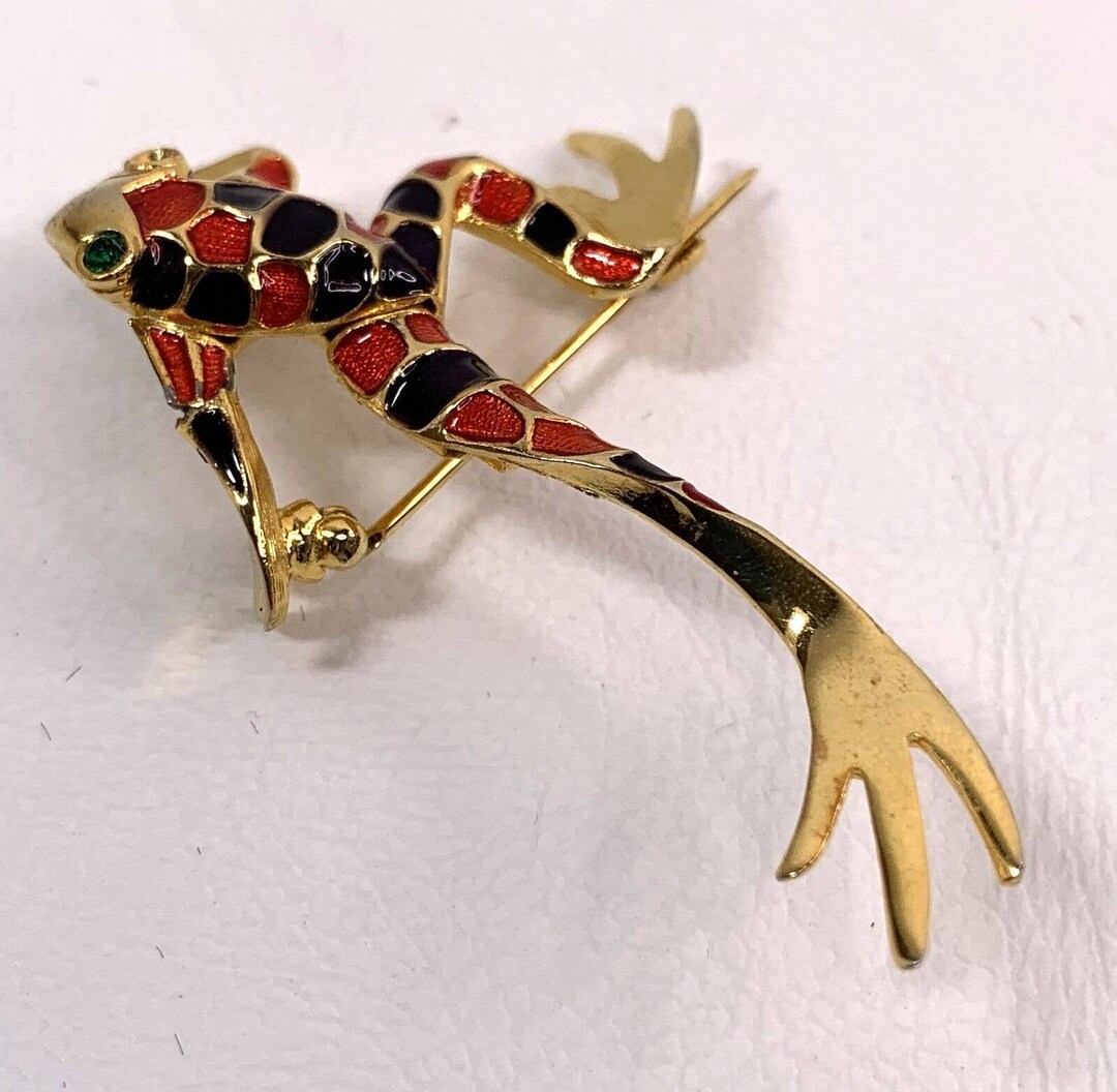 Vintage Boucher Enamel Frog Pin Brooch Designer Signed Leaping Frog - Etsy