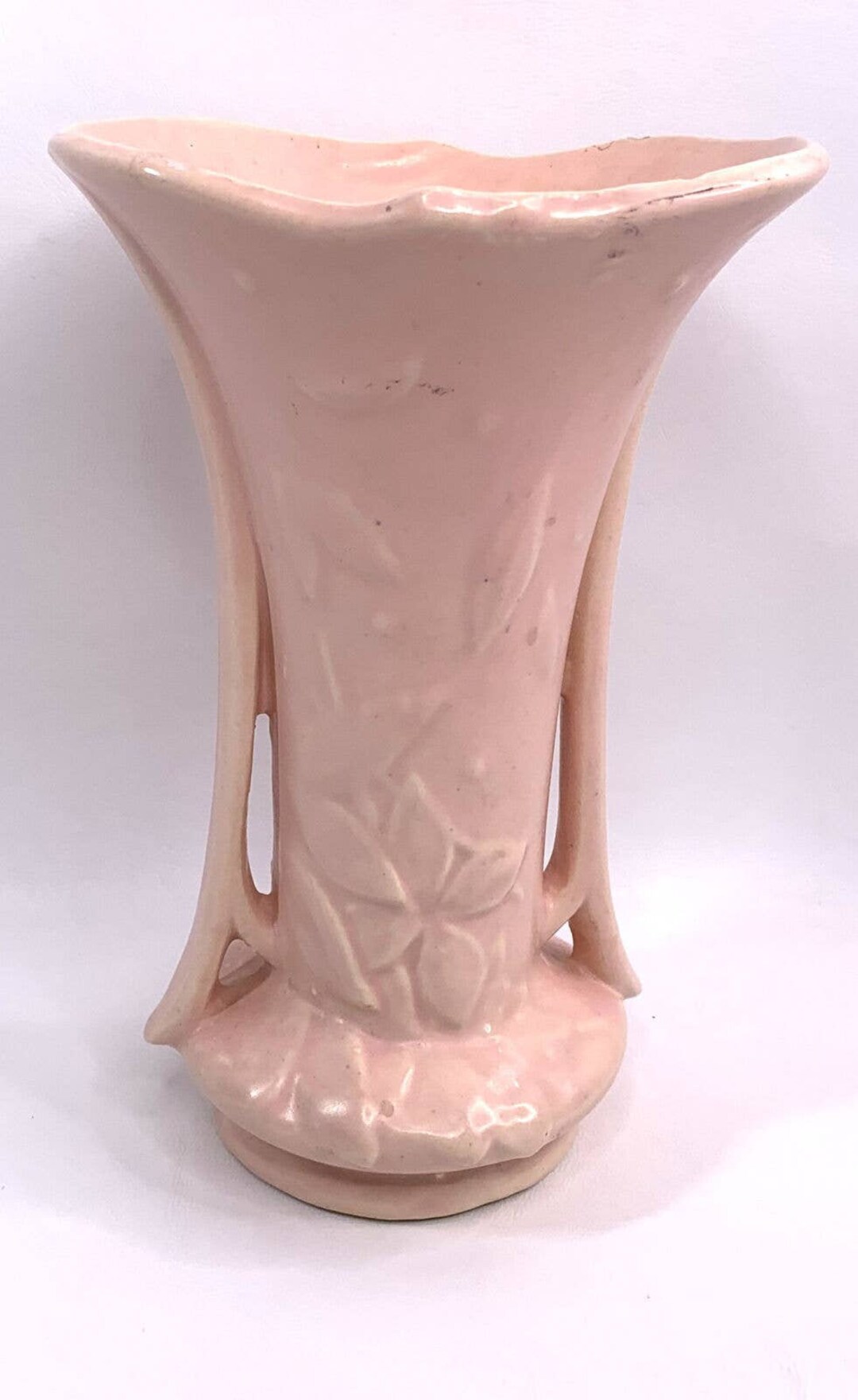 Vintage Nelson Mccoy Pottery Double Handle Flower Pattern Vase Pink - Etsy
