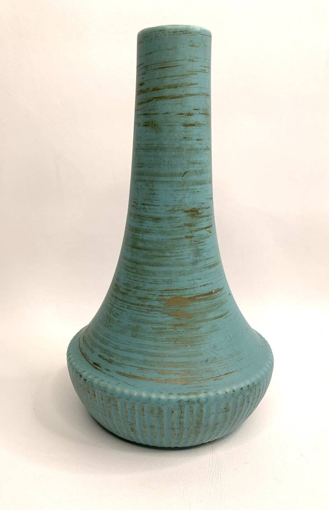 Mccoy Art Pottery Vase Aqua Ribbed Vase Matte 8.5 - Etsy