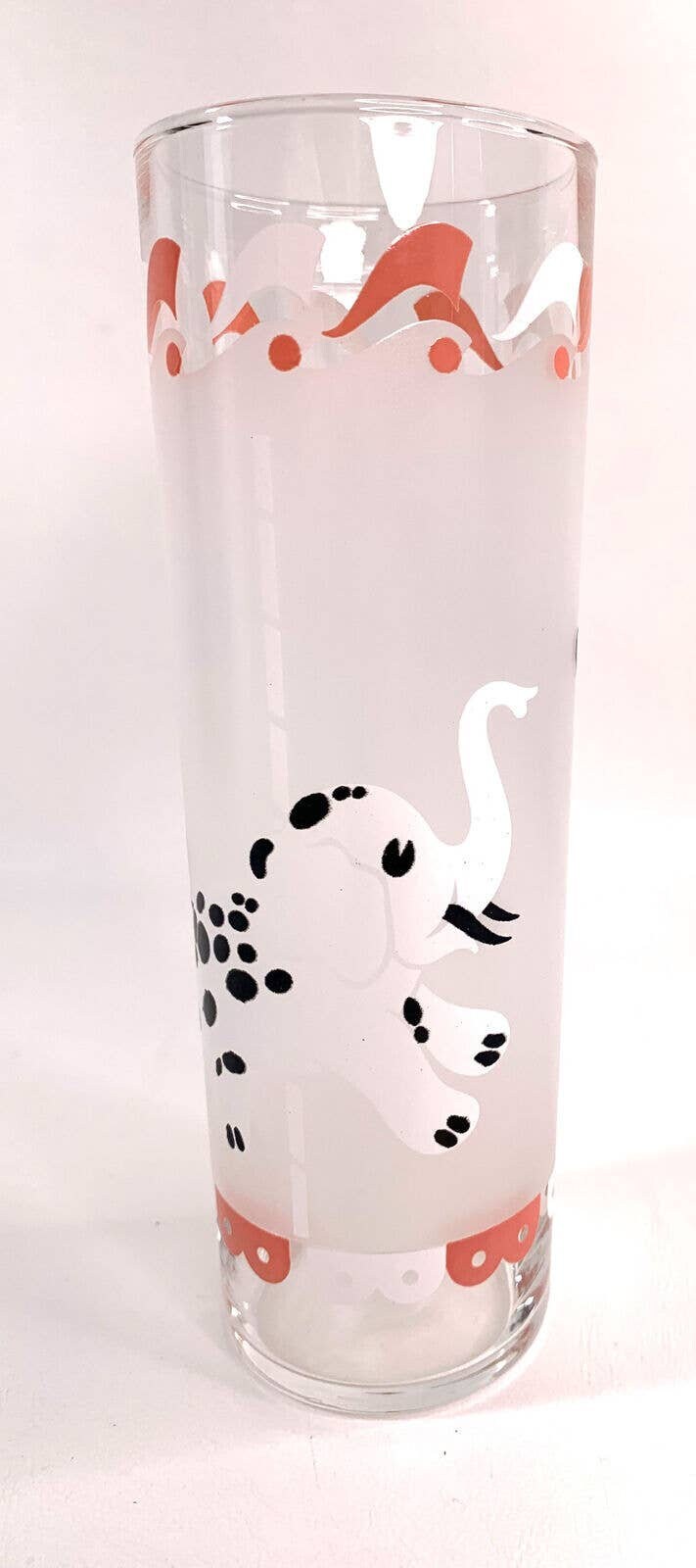Vintage Libbey Frosted Drinking Carousel Tumbler Elephant MCM High Ball ...