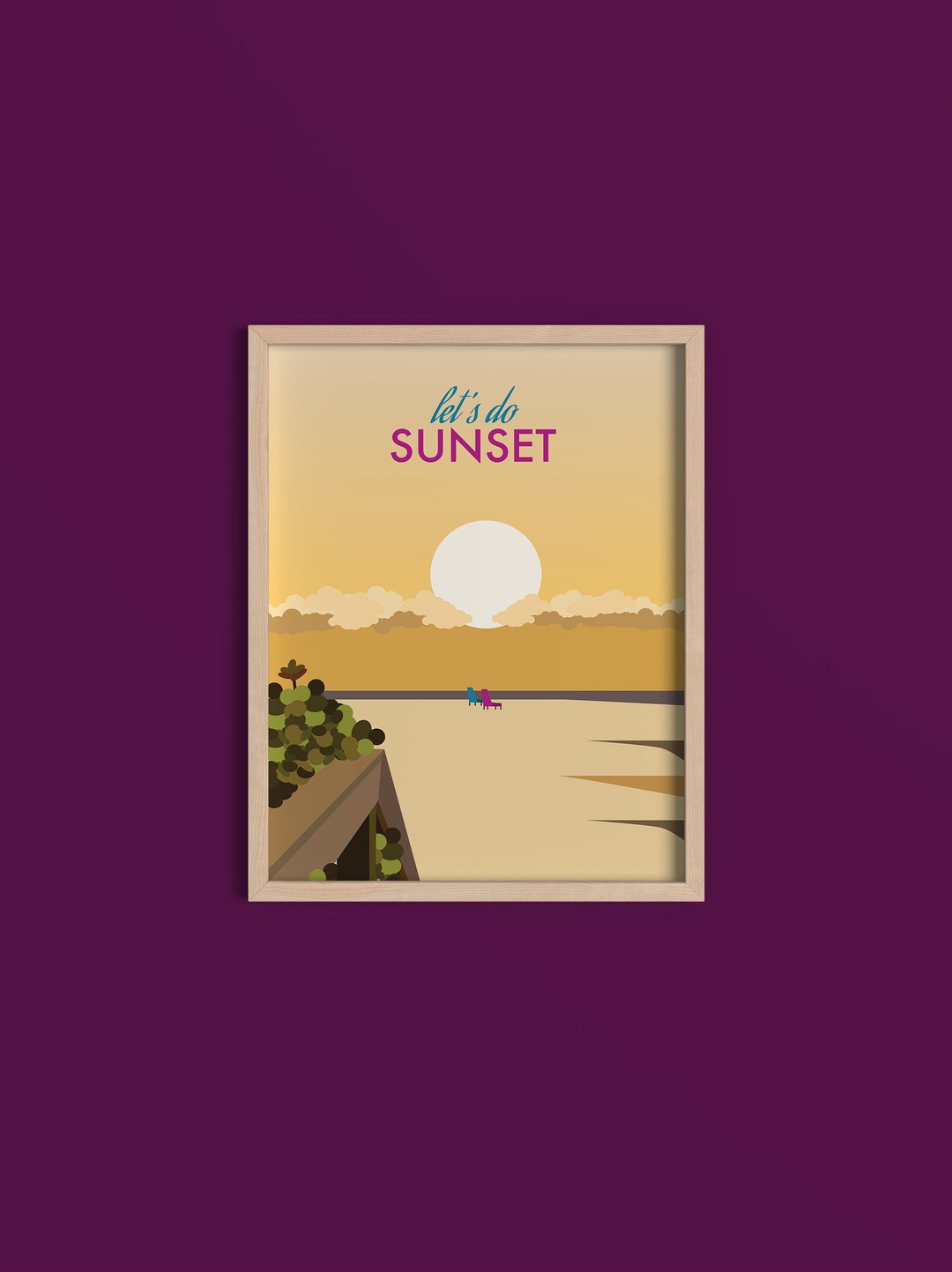 Let's Do Sunset Minimalist Travel Poster, Digital Download - Etsy