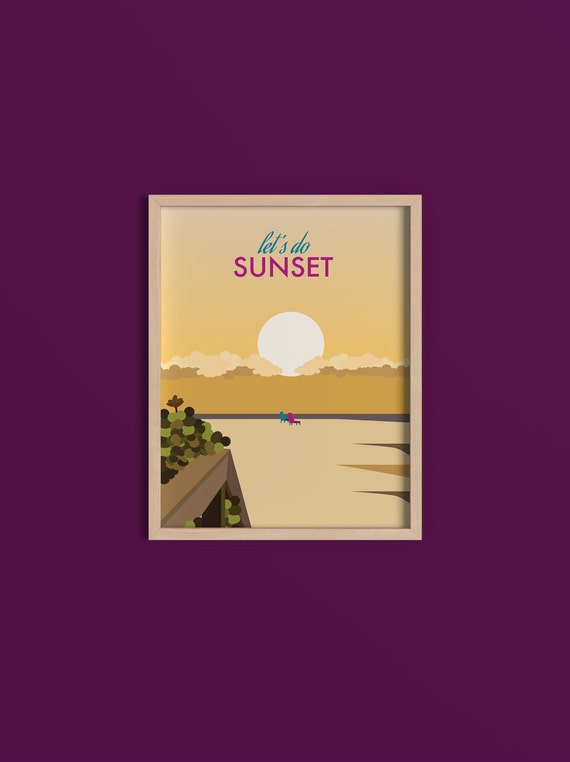 Let's Do Sunset Minimalist Travel Poster Digital Download - Etsy