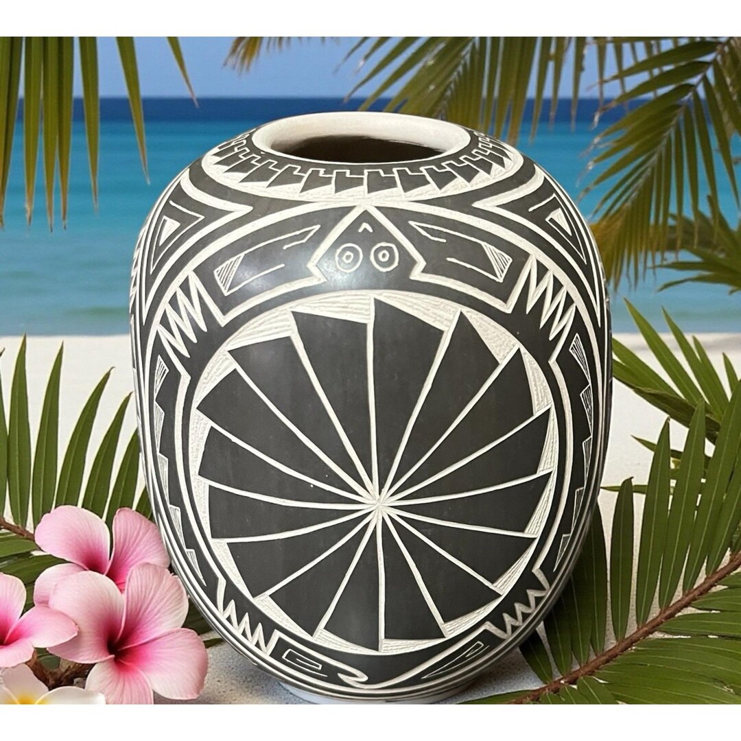 Mata Ortiz Pottery Humberto Pina Sgraffito Mexican White Clay Turtle ...