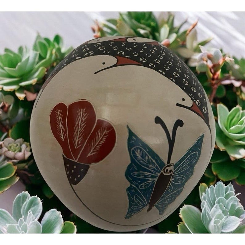 Mata Ortiz Pottery Suzy Martinez Vase Olla Paquime Butterflies Fall Art Mexican - Etsy