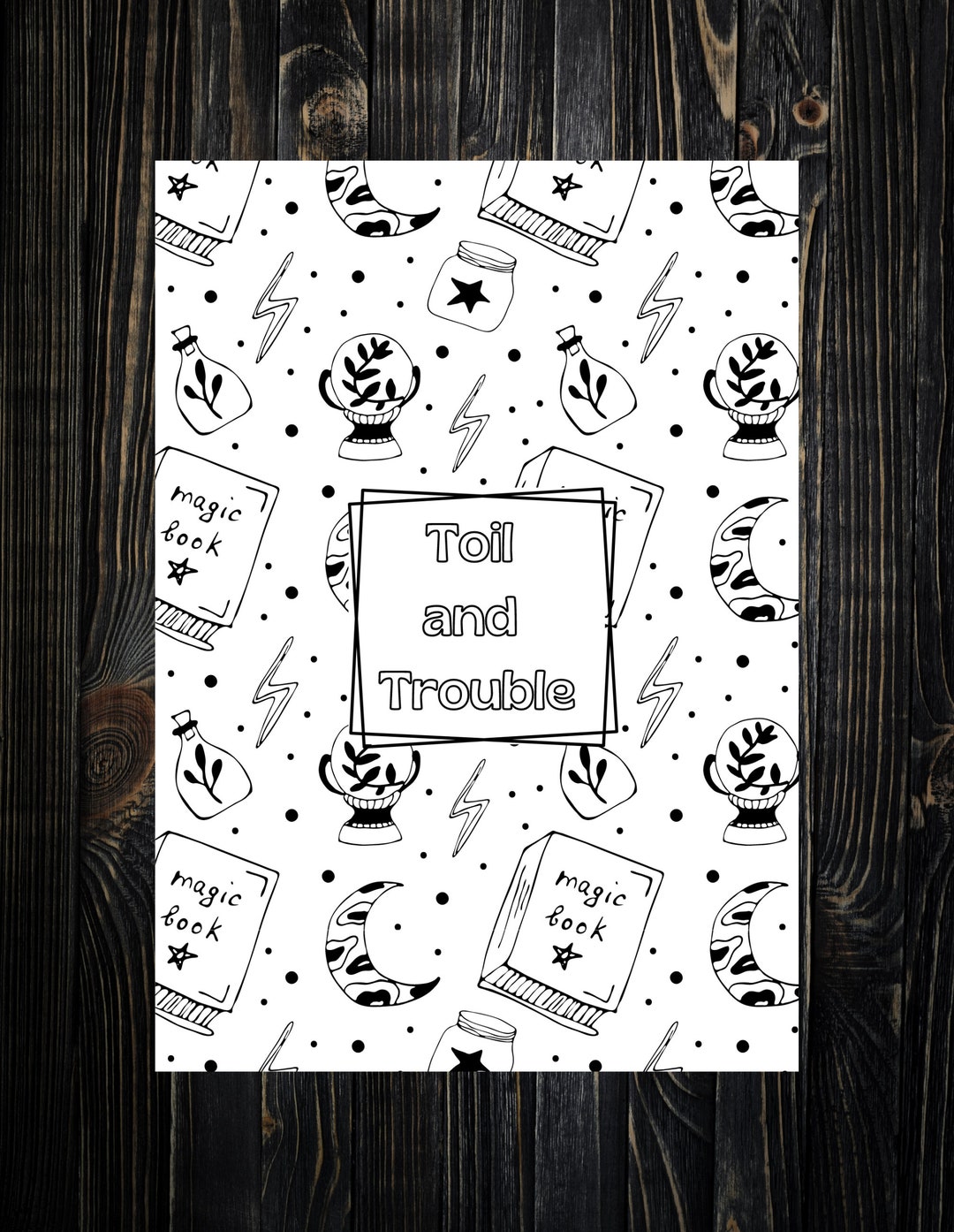 Toil and Trouble Coloring Page Adult Coloring Page - Etsy