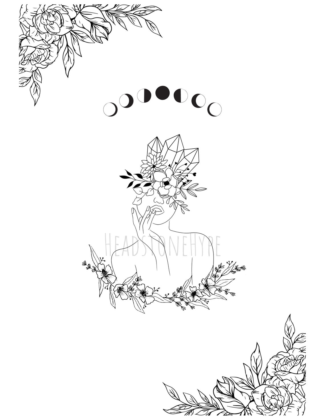 Witch Coloring Page Printable Adult Coloring Page - Etsy