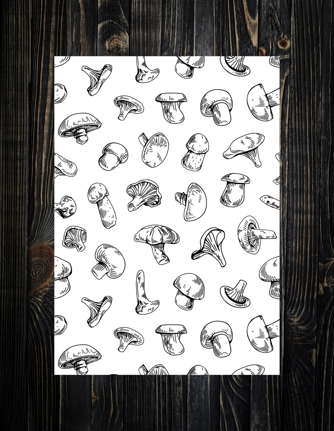 Mushroom Coloring Page Fantasy Coloring Page Adult - Etsy