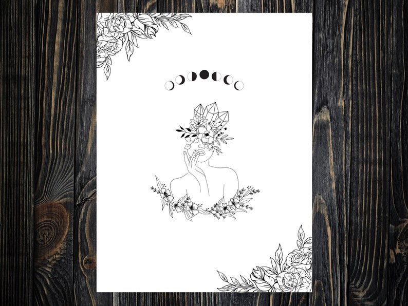 Witch Coloring Page -- Printable Adult Coloring Page -- Spiritual ...