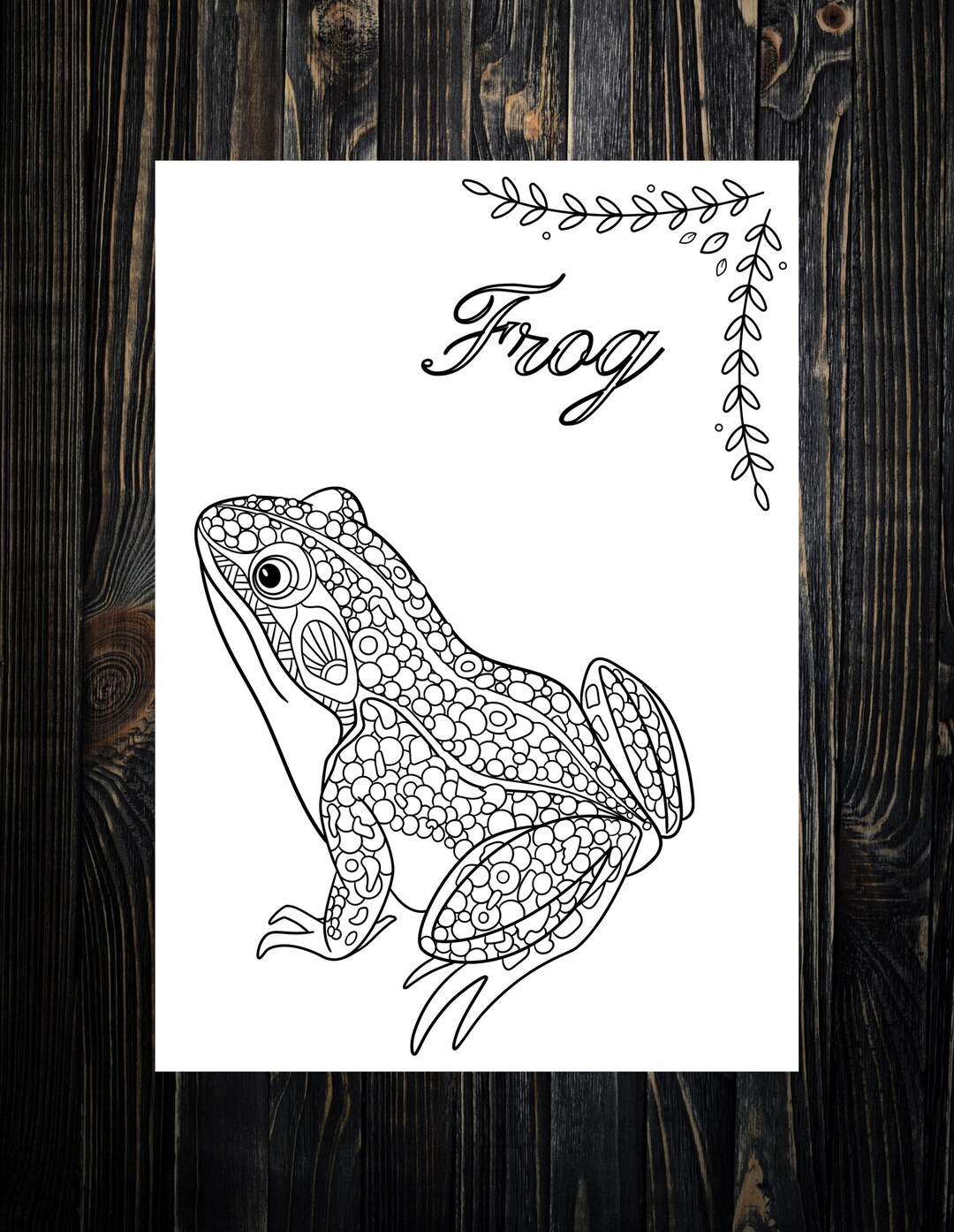 Frog Coloring Page Adult Coloring Page - Etsy