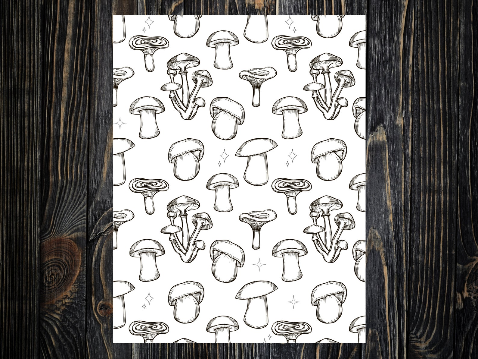 Magic Mushrooms Coloring Page Adult Coloring Page Fantasy Coloring Page ...