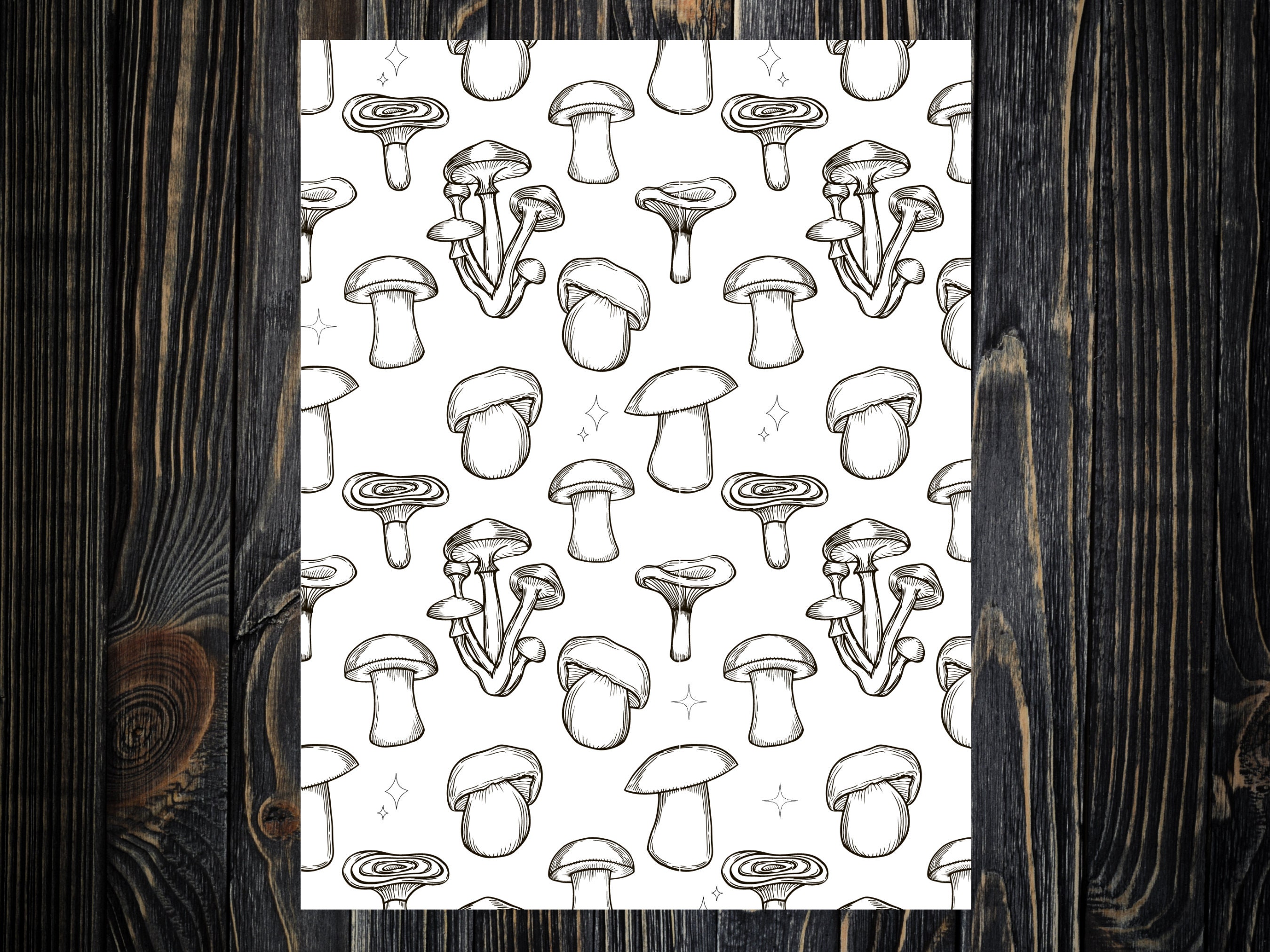 Magic Mushrooms Coloring Page -- Adult Coloring Page -- Fantasy ...