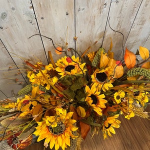 Fall Centerpiece Sunflower Centerpiece Fall Decor Fall - Etsy