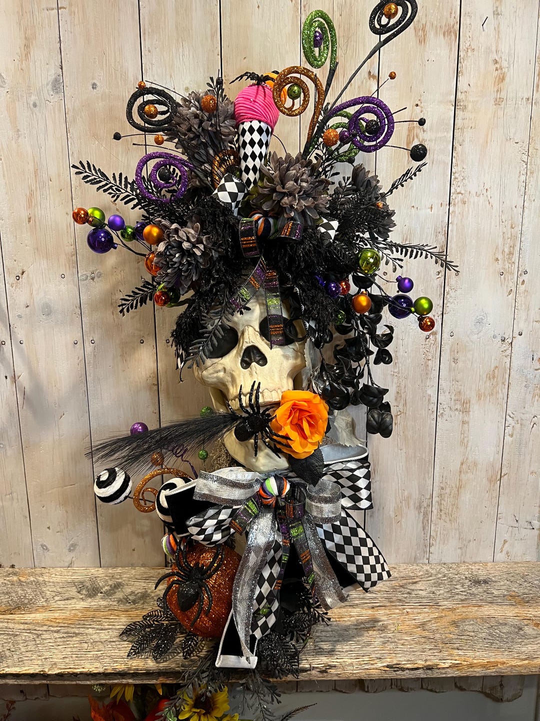 Skeleton Candlestick, Halloween Candlestick, Halloween Arrangement ...