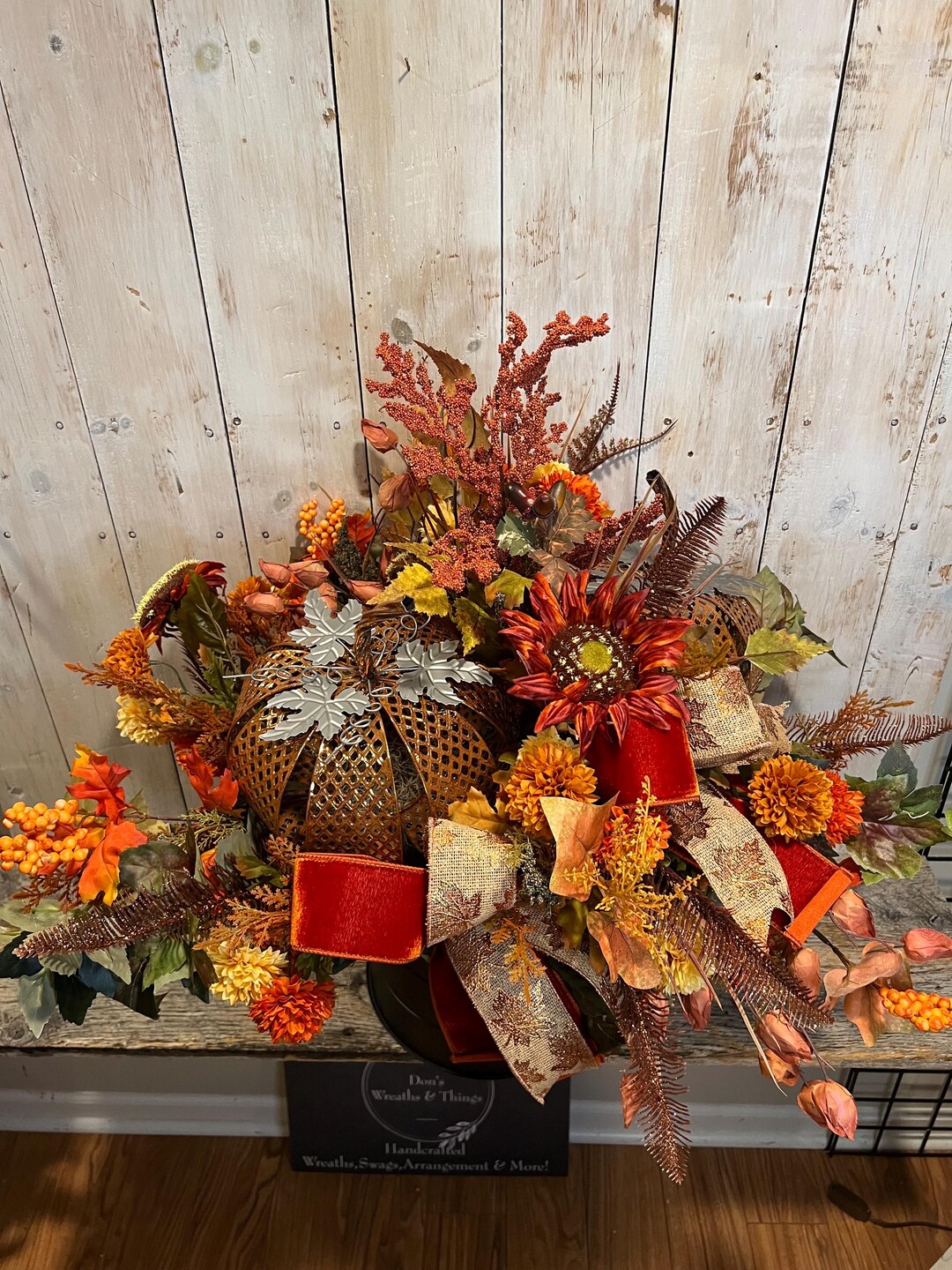 Pumpkin Centerpiece, Fall Centerpiece,fall Decor, Fall, Copper Pumpkin ...