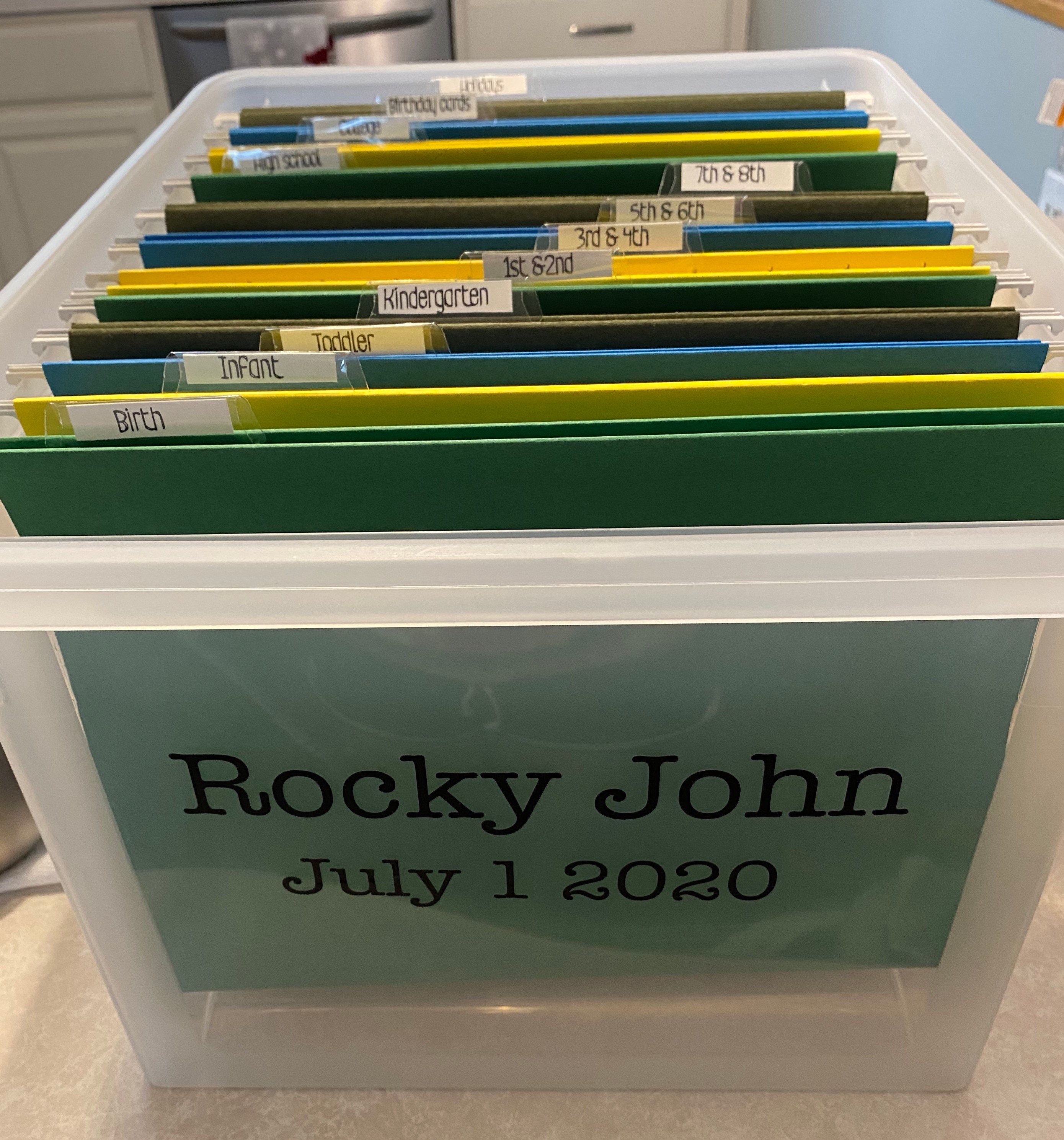 Personalized Milestone Bins, Personalized Bin, Unique Storage Bin ...