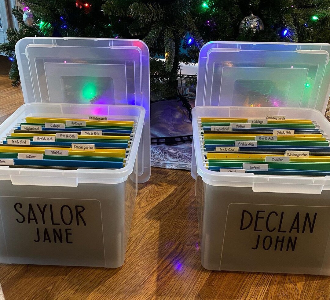Personalized Milestone Bins, Personalized Bin, Unique Storage Bin ...
