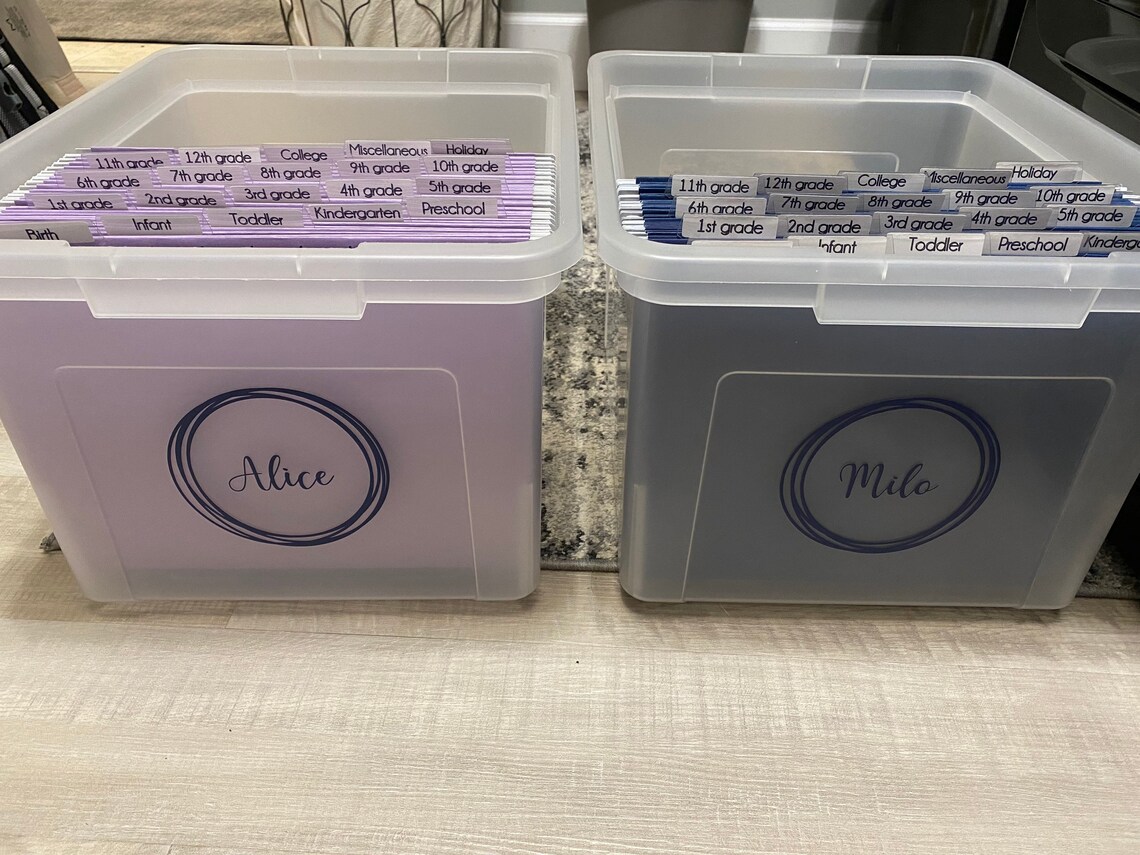 Personalized Milestone Bins, Personalized Bin, Unique Storage Bin ...