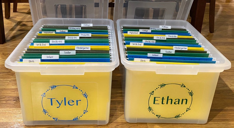 Personalized Milestone Bins, Personalized Bin, Unique Storage Bin ...