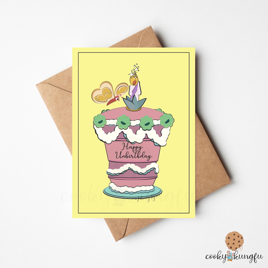 Happy Unbirthday Cake Card 5x7 in Card Disney Birthday Card Birthday ...