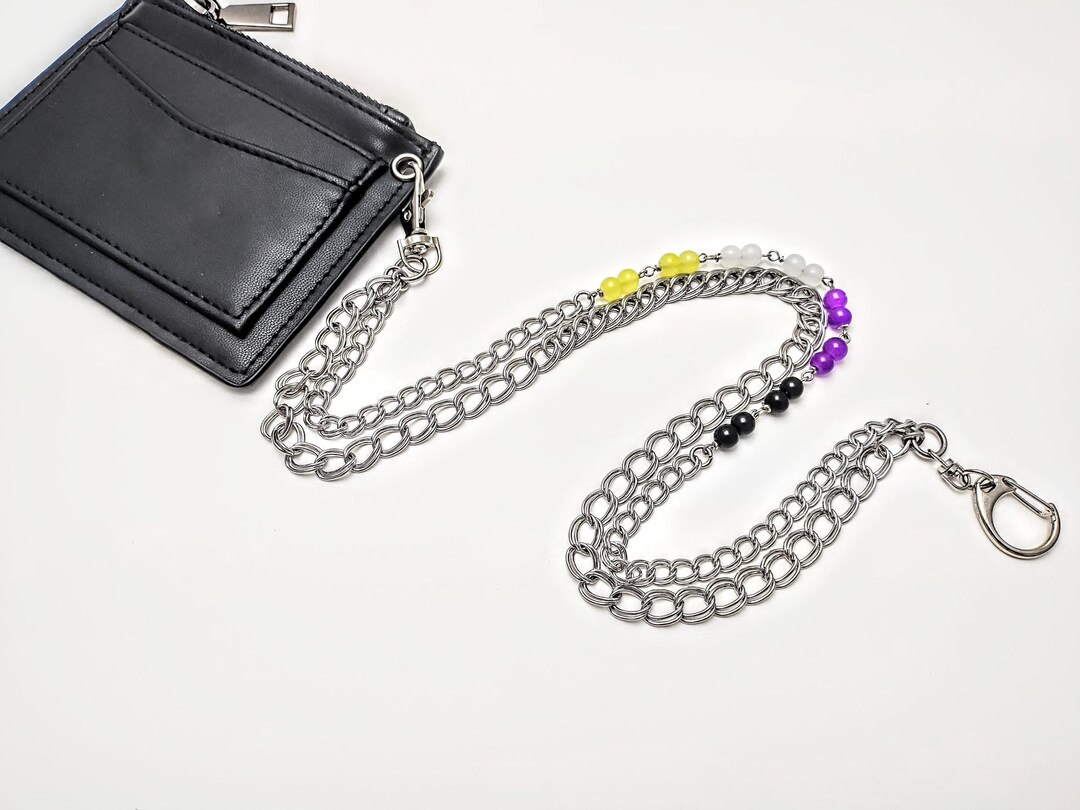 Non Binary ENBY Pride Belt Loop Wallet Chain Pant Chain 90's Fashion ...