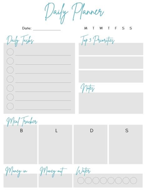 Digital Printable Daily Planner - Etsy