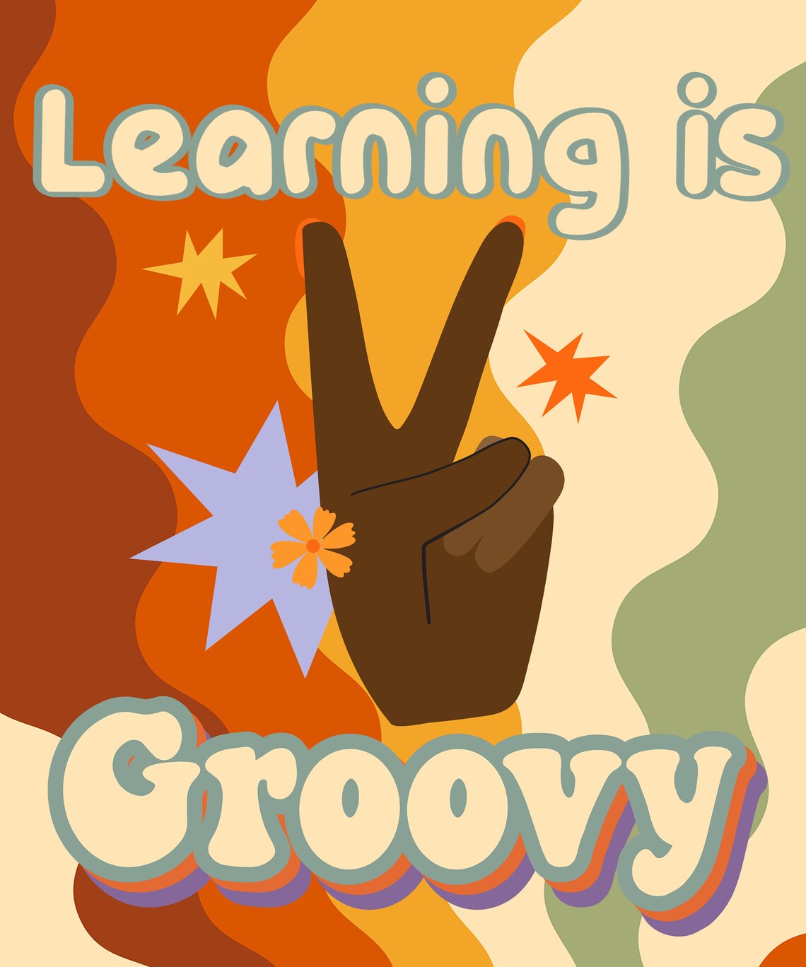 Retro Class Posters, Class Decor, Teacher Printable Posters, Groovy ...