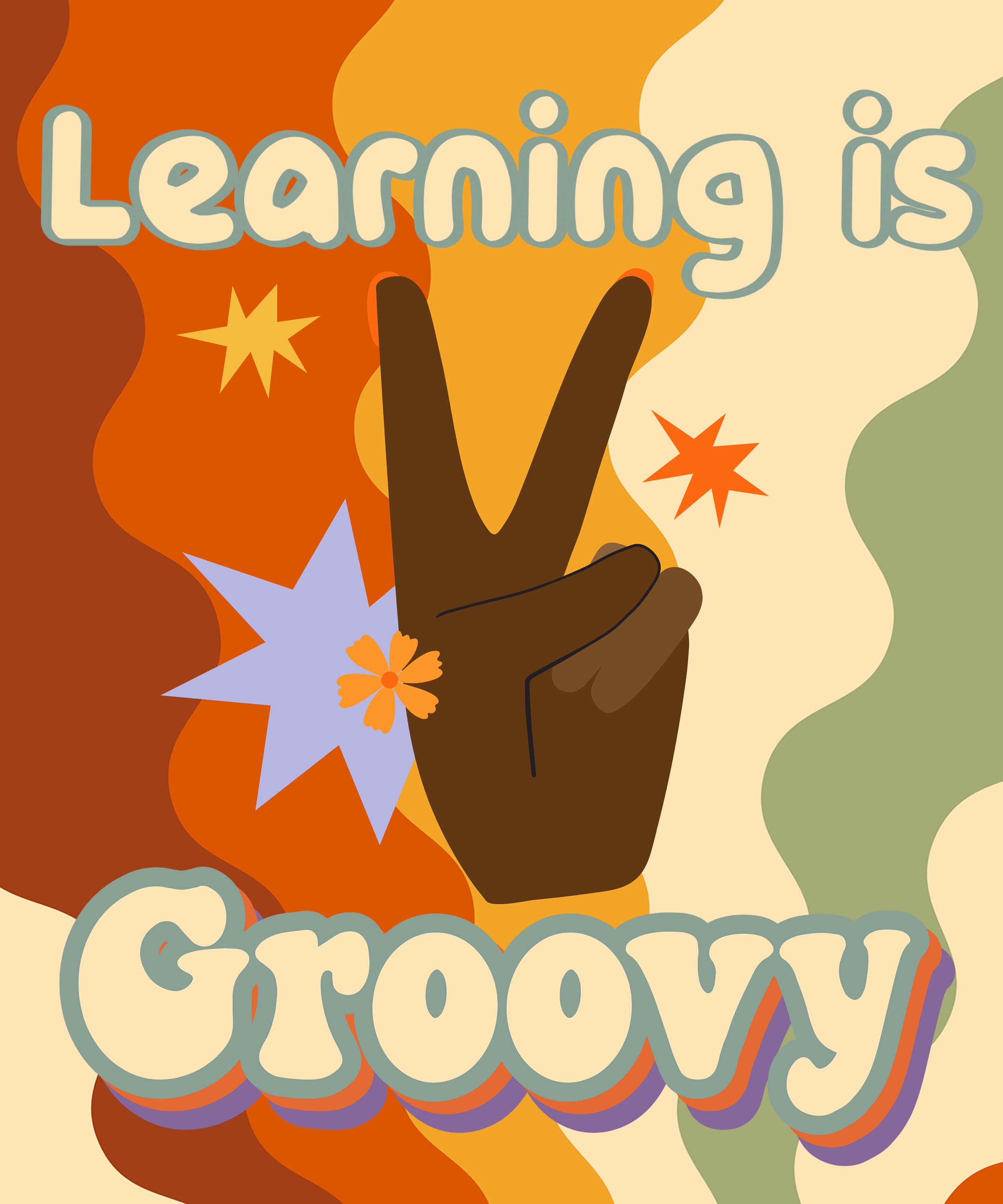 Retro Class Posters, Class Decor, Teacher Printable Posters, Groovy ...