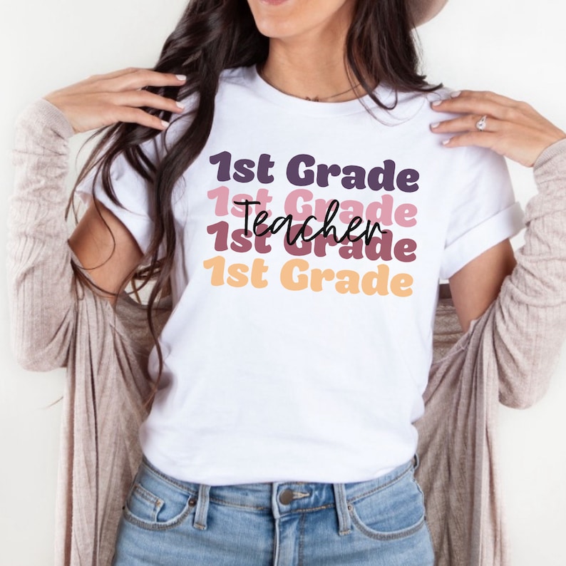 First Grade Teacher Shirts, Back to School 1st Grade Teacher, 1st Grade ...