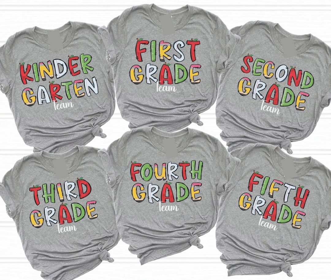 Grade Level Teacher Shirts, Back to School Tees, School Teacher Team ...
