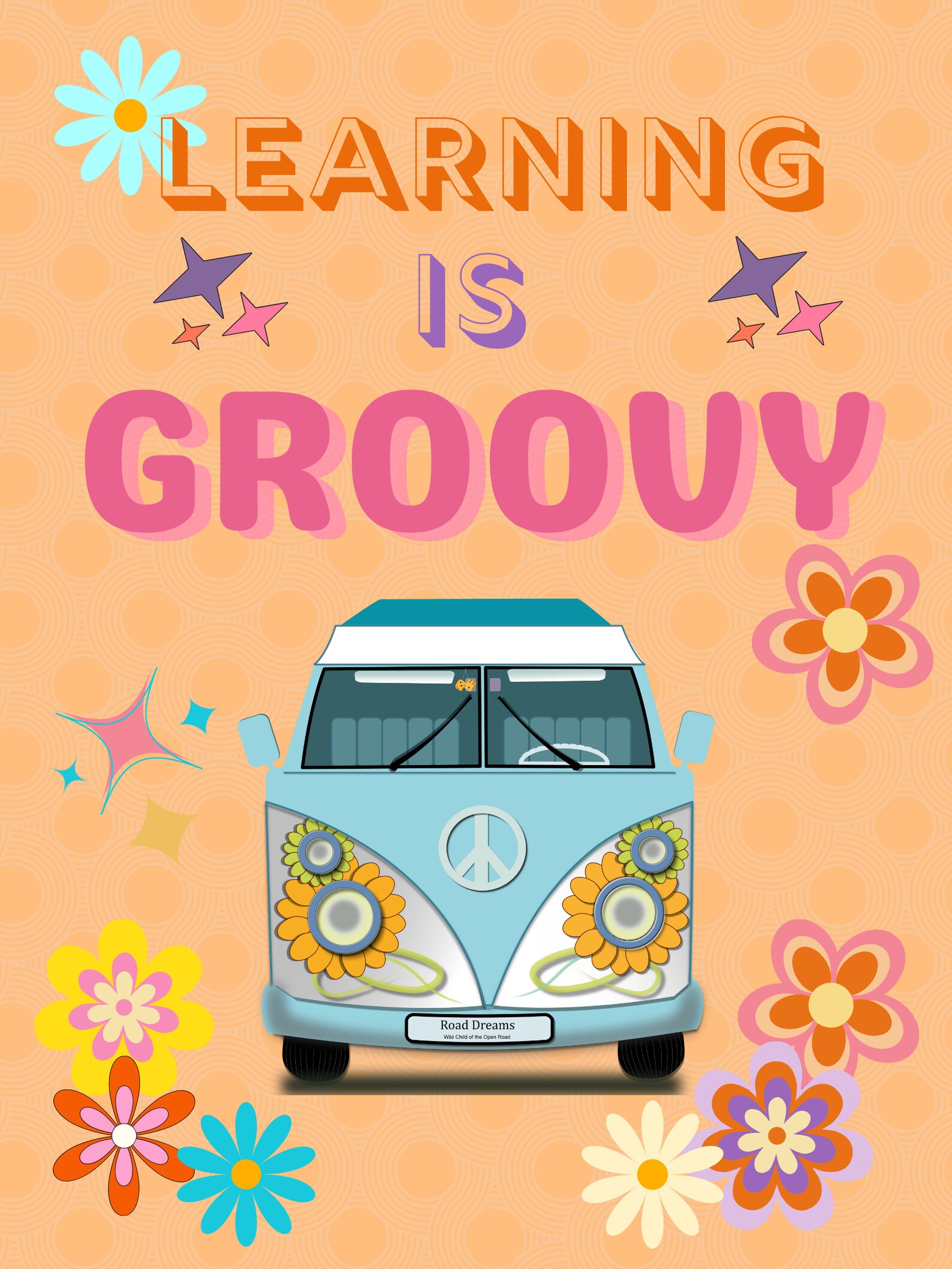 Retro Classroom Posters, Class Decor, Teacher Printable Posters, Groovy ...