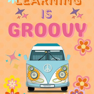 Retro Classroom Posters, Class Decor, Teacher Printable Posters, Groovy ...