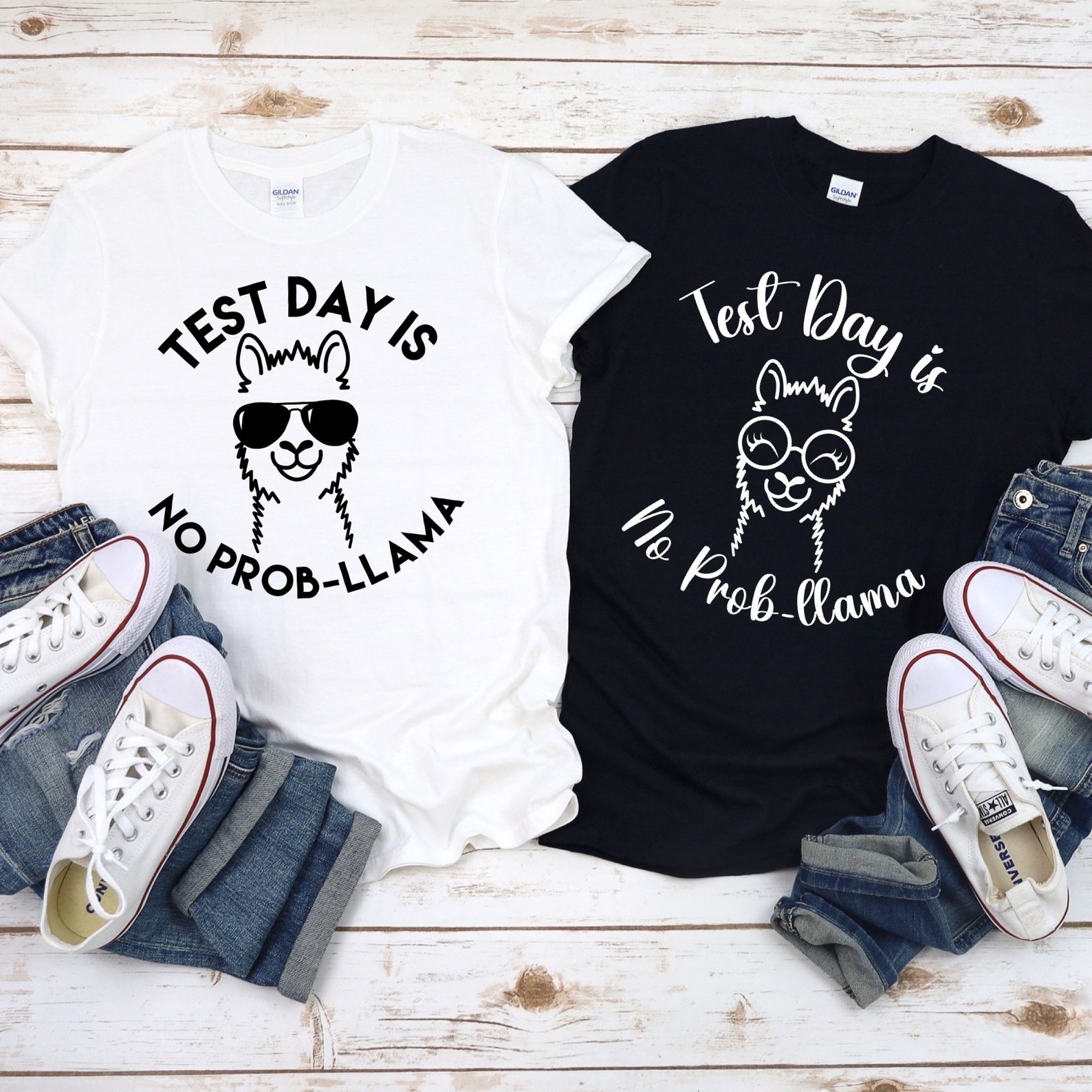 Teacher Test Day Shirt, No Prob Llama T-shirt, Funny Teacher, Teacher ...