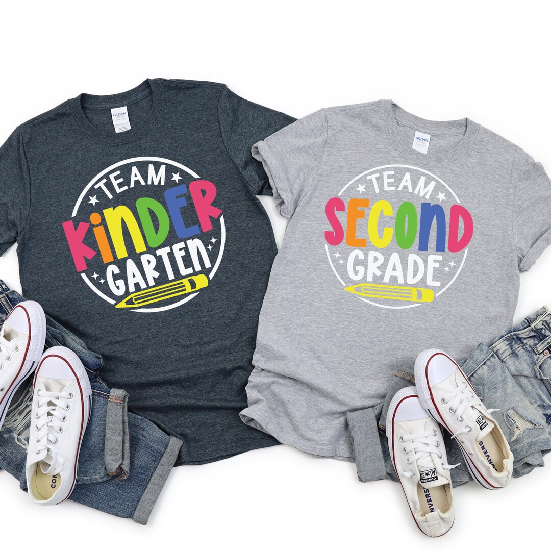 Teacher Grade Level Shirts, Back to School Team Tees, Colorful Teacher ...