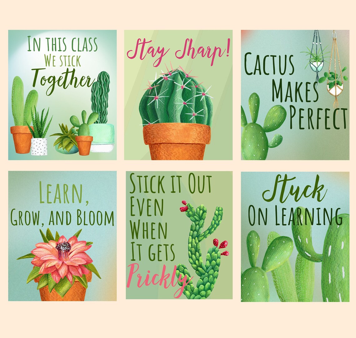Cactus Theme Class Posters, Class Decor, Teacher Printable Posters ...