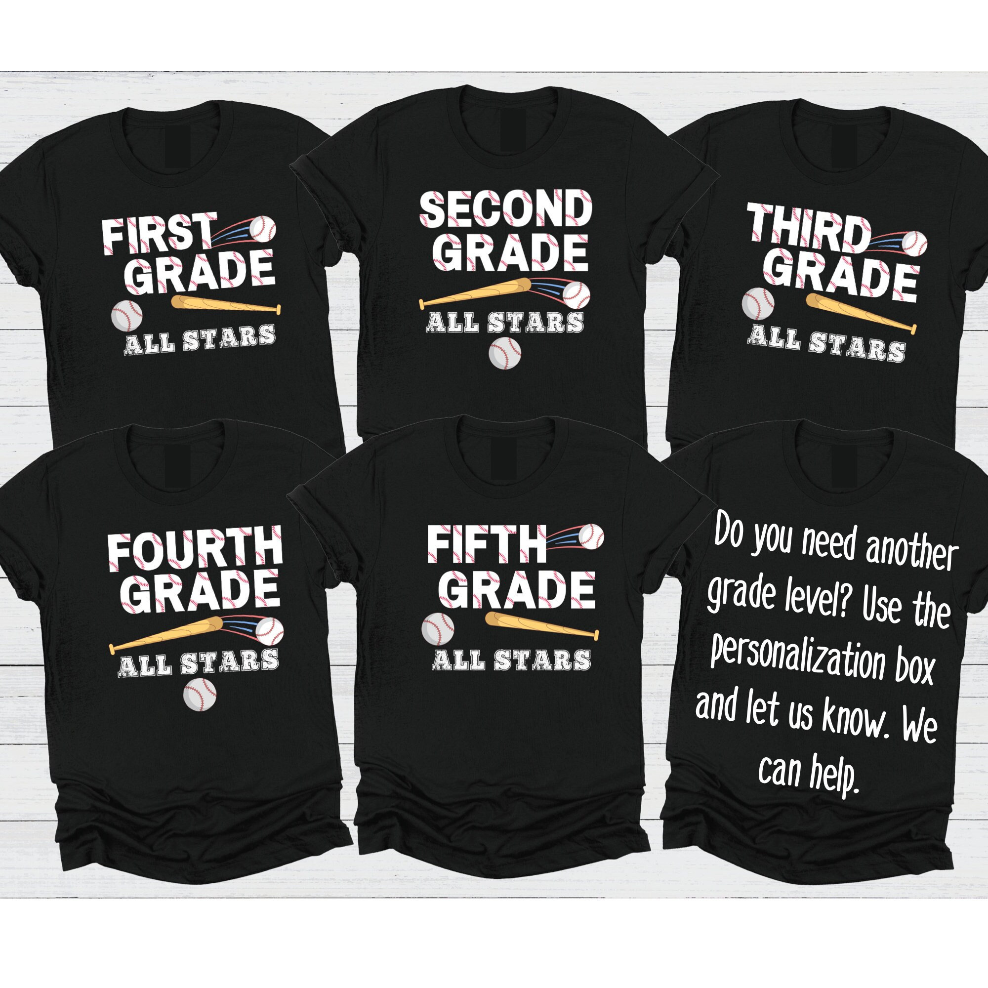 Teacher Grade Level Shirts, Back to School Tees, Grade Level Baseball ...