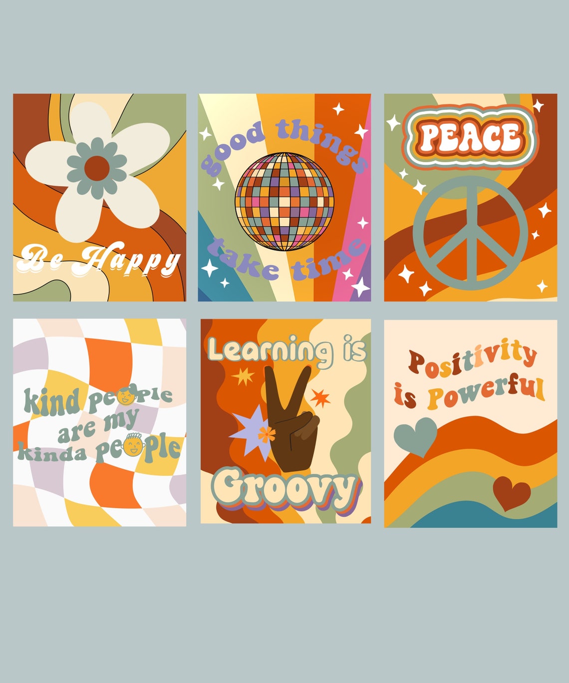 Retro Class Posters, Class Decor, Teacher Printable Posters, Groovy ...