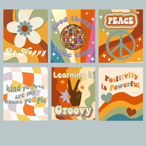Retro Class Posters, Class Decor, Teacher Printable Posters, Groovy ...