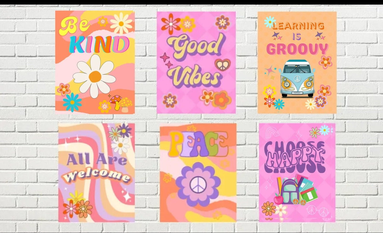 Retro Classroom Posters, Class Decor, Teacher Printable Posters, Groovy ...