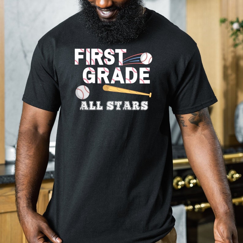 First Grade Teacher Shirts, Back to School Tees, Grade Level Baseball ...