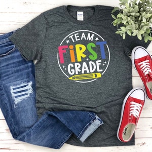 Teacher Grade Level Shirts, Back to School Team Tees, Colorful Teacher ...