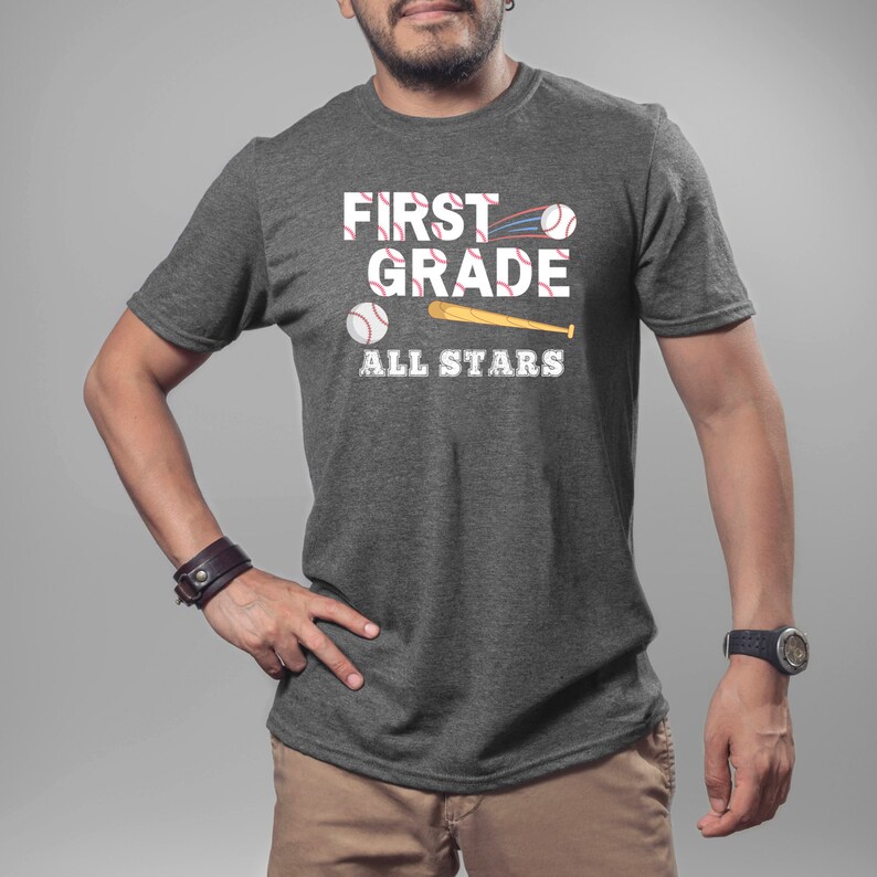 First Grade Teacher Shirts, Back to School Tees, Grade Level Baseball ...