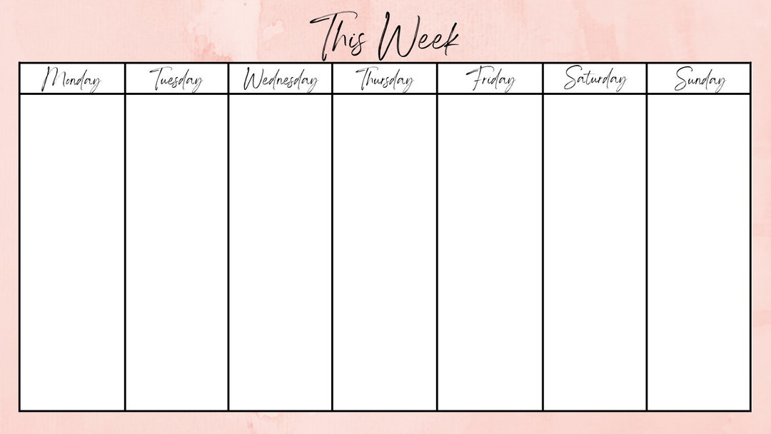 Pink Marble Weekly Planner Template (for Download) - Etsy
