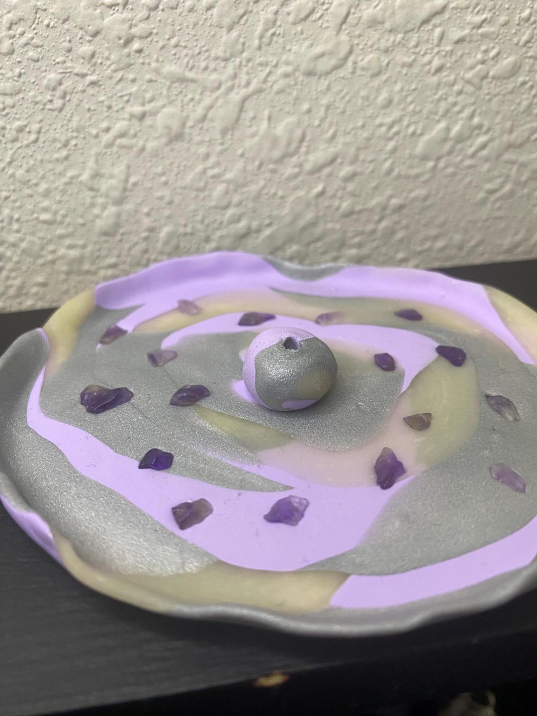 Amethyst Infused Handmade Incense Holder - Unique Incense Holder, Clay ...