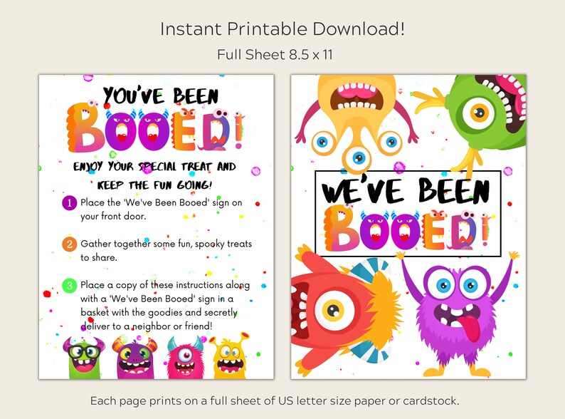 You've Been Booed Printable Halloween Activity Halloween Printable - Etsy