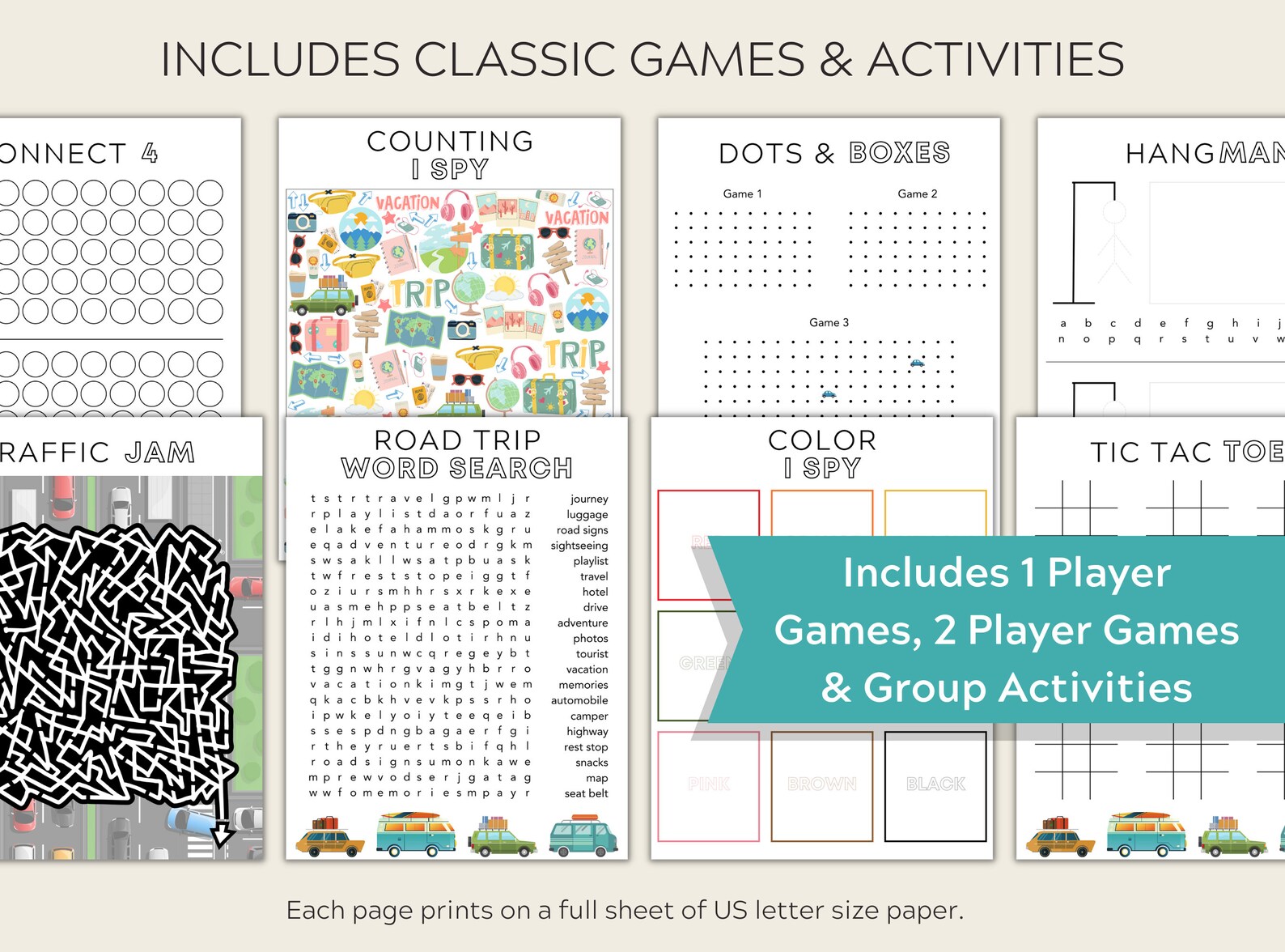 Road Trip Games for Kids Road Trip Activity Bundle Travel Games for ...