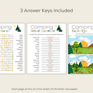 Camping Activity Bundle Camping-themed Games Camping Coloring Pages ...