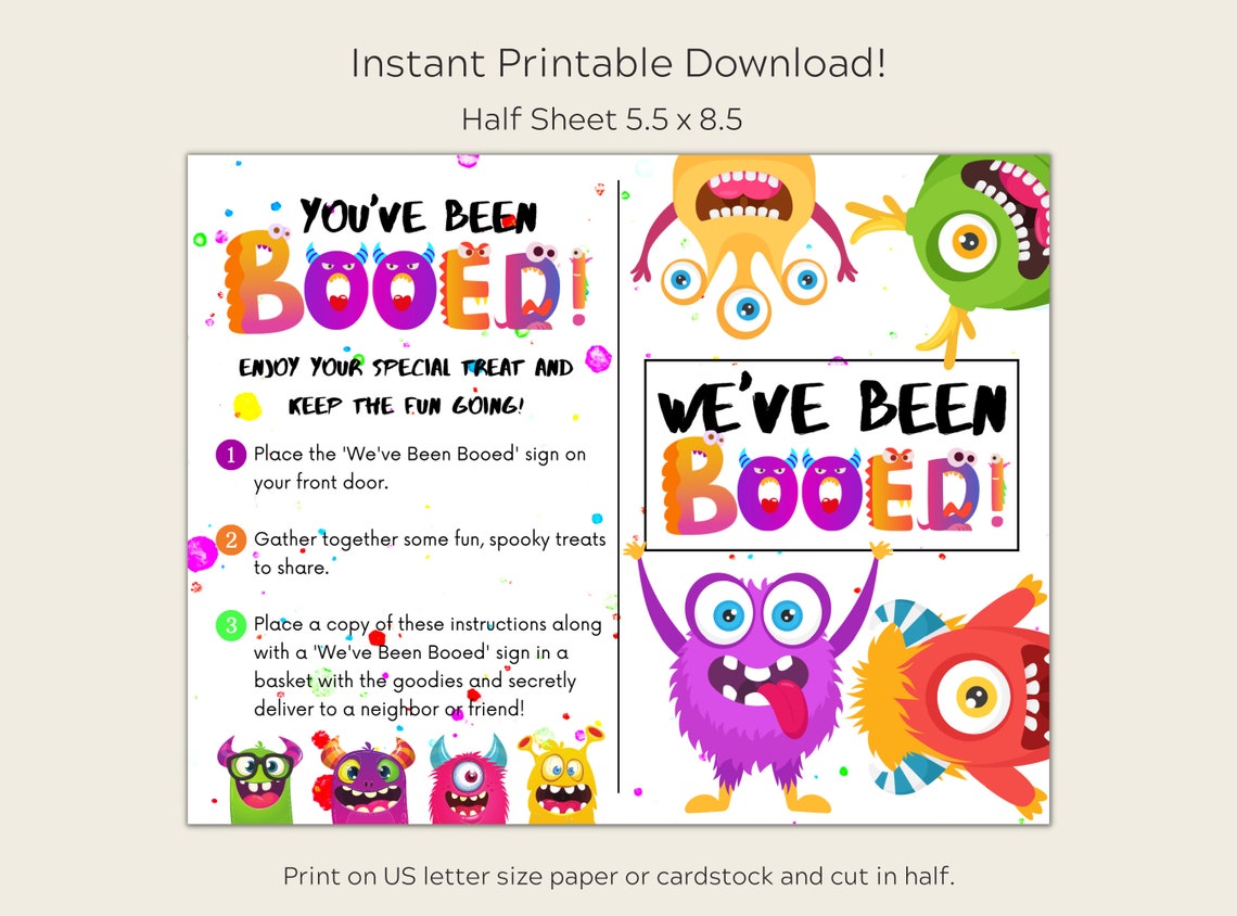 You've Been Booed Printable Halloween Activity Halloween Printable - Etsy